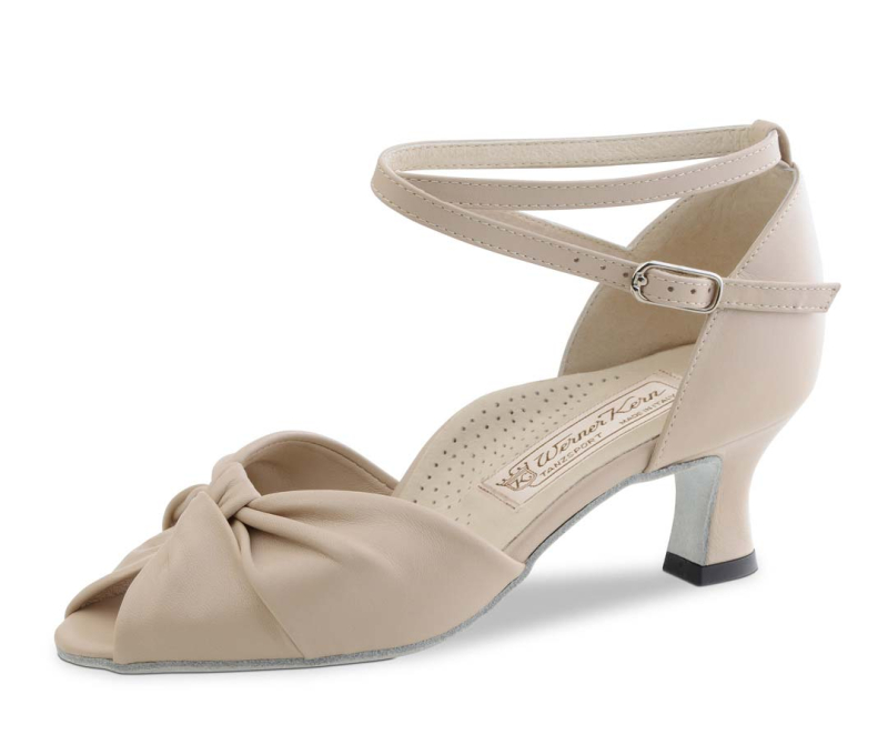Smilla | open-toe soft nappa leather flesh 5 cm comfort